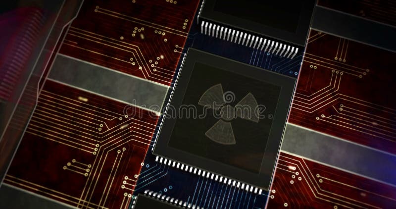 Nuclear Symbol Flashing Icon Looping Viseo.4k Stock Footage - Video of ...