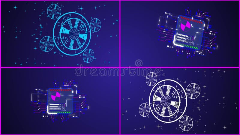 Processor and Galaxy Animation. Stock Video - Video of design, graphics ...