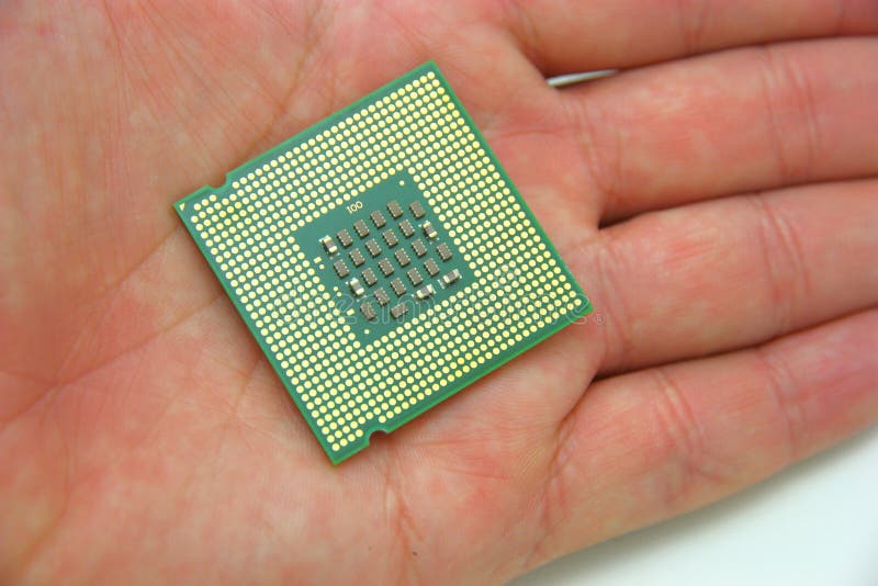 Hand Holding a Computer CPU Chip Stock Image - Image of data, business ...