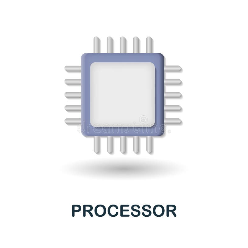 Processor Icon. 3d Illustration from Artificial Intelligence Collection ...