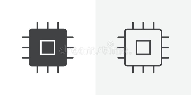 Processor Icon Flat and Simple Set Design Stock Illustration ...