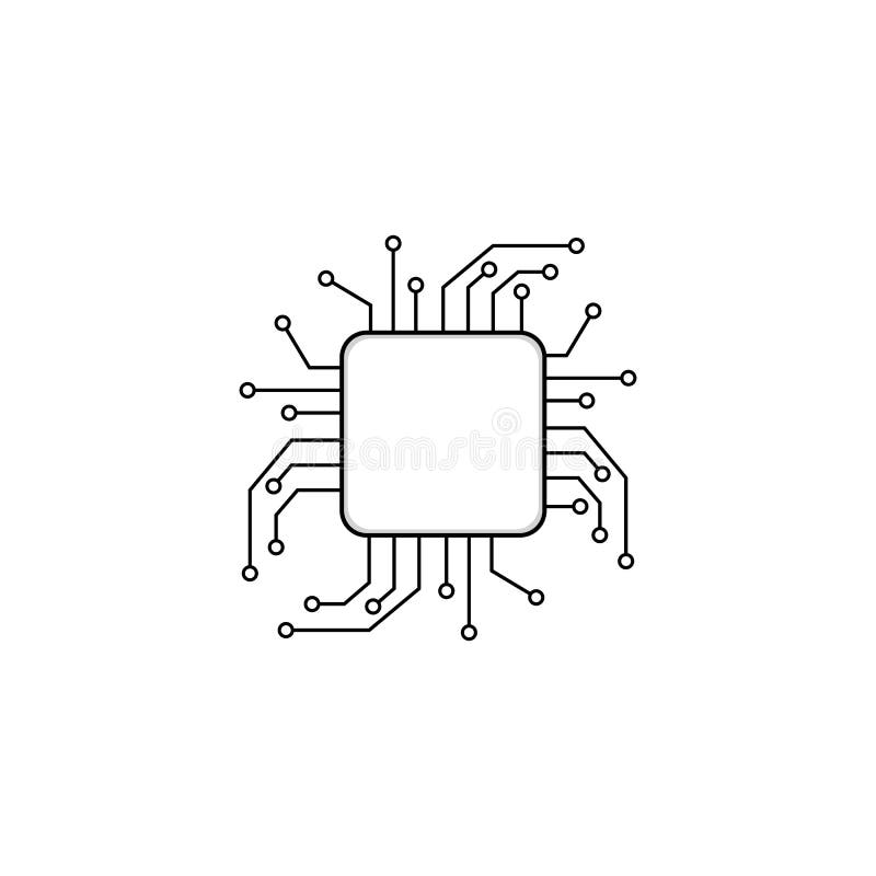 Processor icon logo vector stock illustration. Illustration of network ...