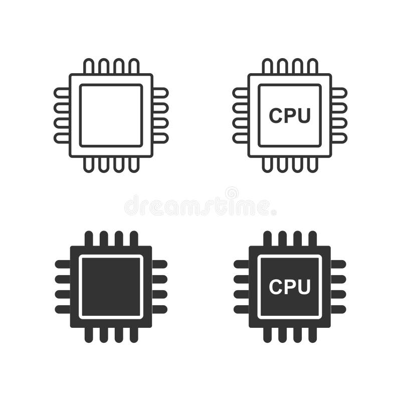 Processor Icon. Mini Cpu Icon Flat Style Stock Vector - Illustration of ...