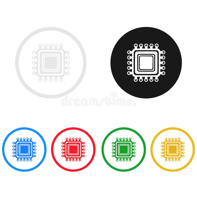 Processor Icon,sing,illustration Stock Illustration - Illustration of ...