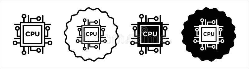 Processor Icon Symbol Set Collection. Processor Simple Vector Sign ...