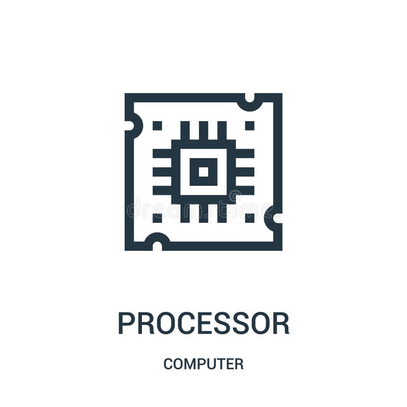 Processor Icon Vector from Computer Interface Collection. Thin Line ...