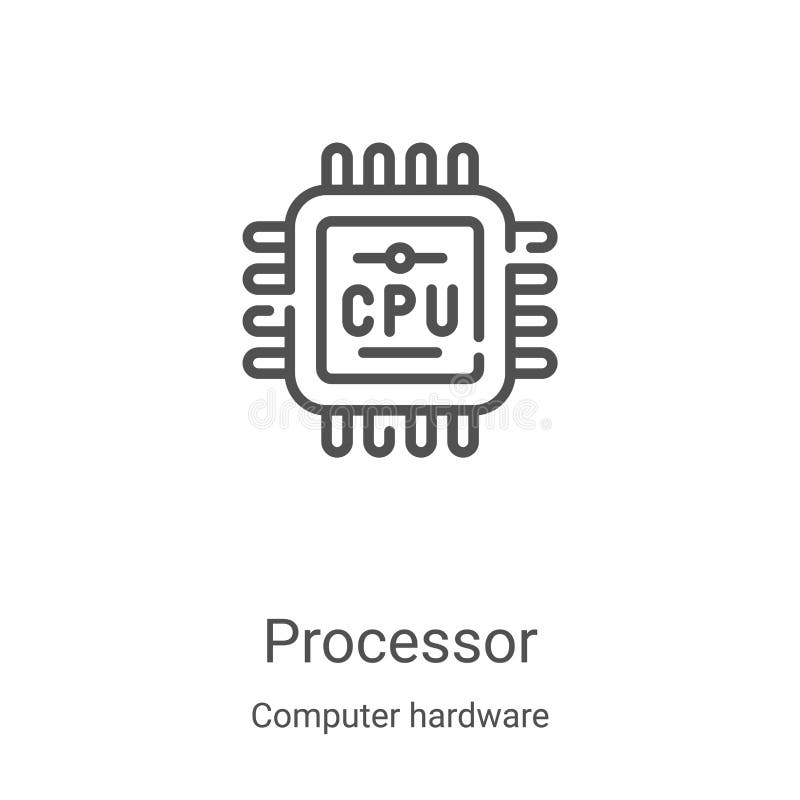 Computer Processor Icon Technology Symbol Simple Style Stock Vector ...