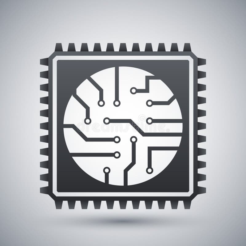 CPU, processor icon stock vector. Illustration of icon - 96931073