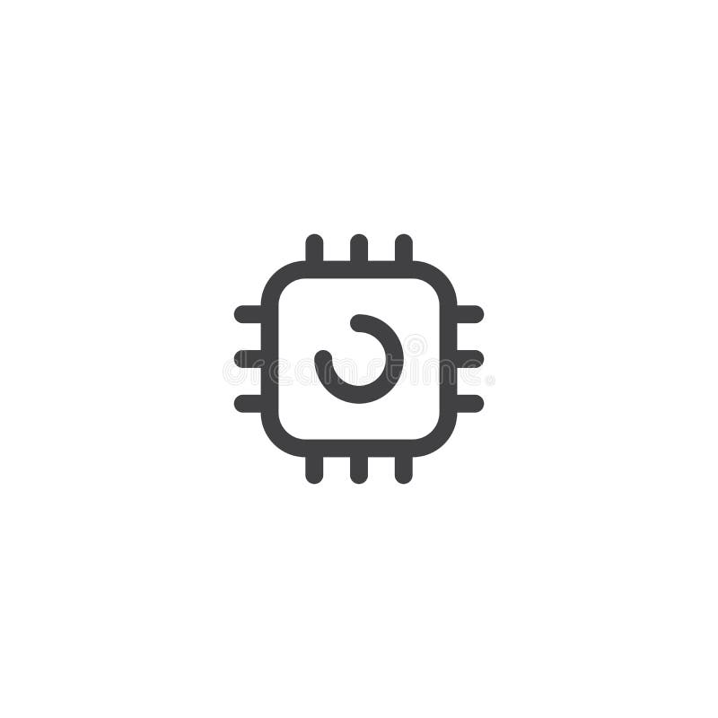 Processor Line Icon. Linear Style Sign for Mobile Concept and Web ...