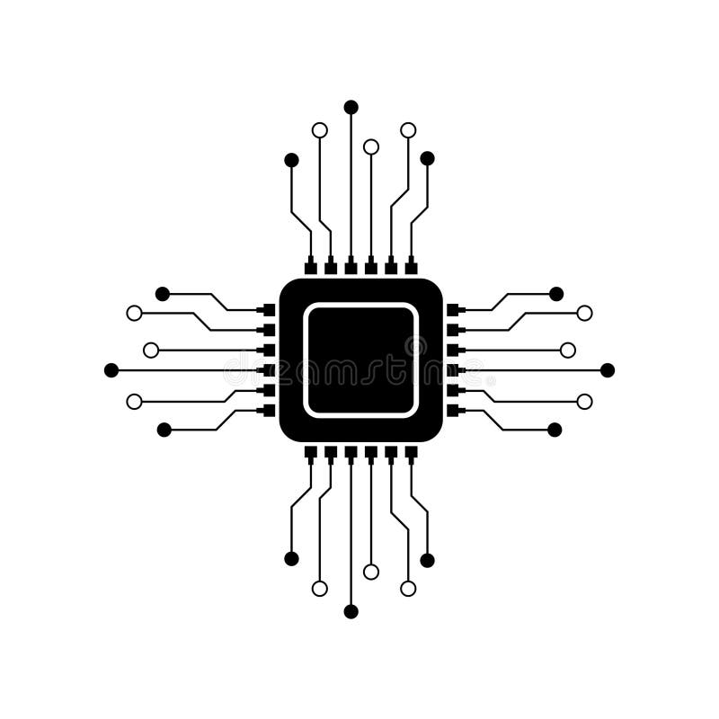 Processor logo icon stock illustration. Illustration of line - 274929660