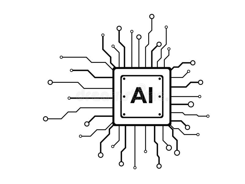 Processor Logo Icon Vector Flat Design Template.Artificial Intelligence ...