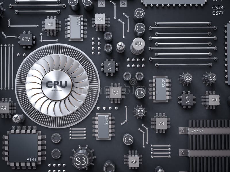 Processor (microchip) Interconnected Receiving and Sending Information ...
