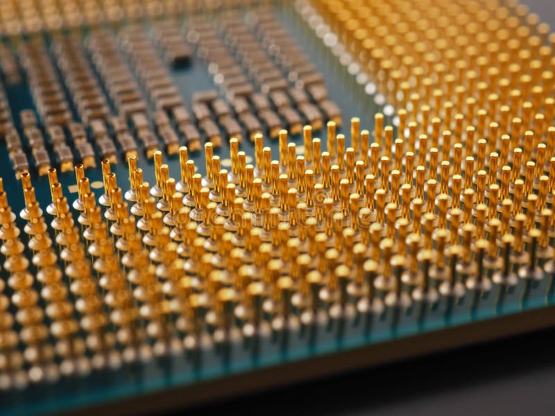 Processor Microprocessor Computer or Laptop Close-up. Dark Background ...