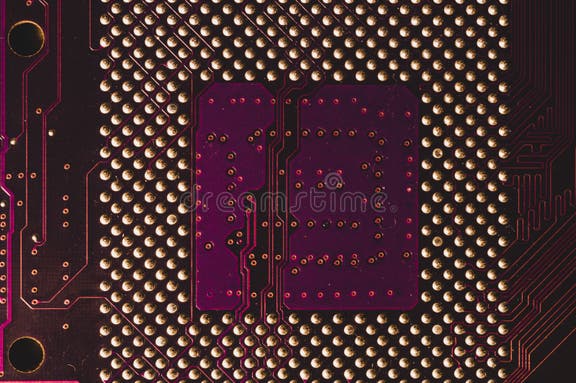 Processor Pins Macro. Computer Motherboard Close Up. Cpu Pins on a ...