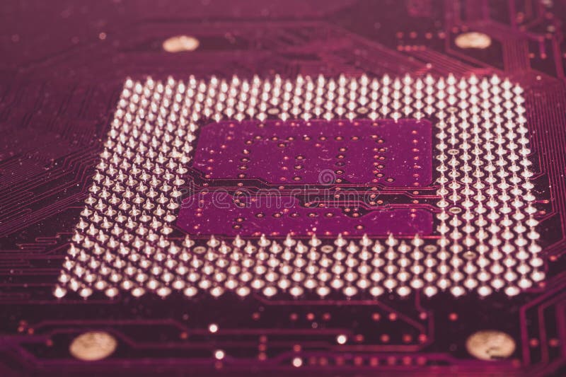 Processor Pins Macro. Computer Motherboard Close Up. Cpu Pins on a ...