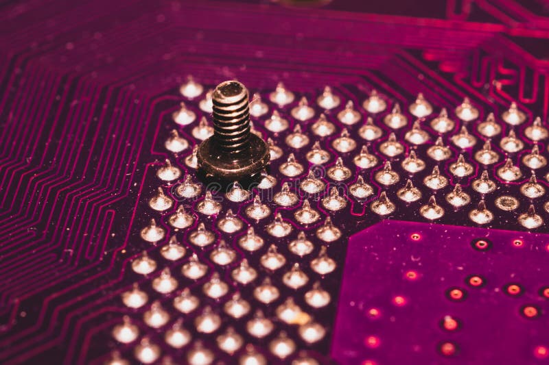 Processor Pins Macro. Computer Motherboard Close Up. Cpu Pins on a ...