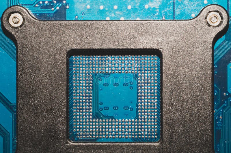 Processor Pins Macro. Computer Motherboard Close Up. Cpu Pins on a ...