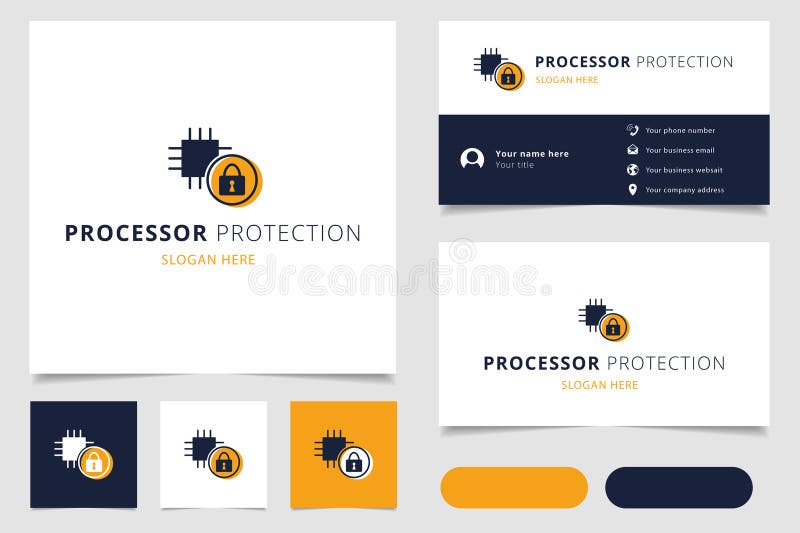 Processor Protection Logo Design with Editable Slogan. Branding Book ...