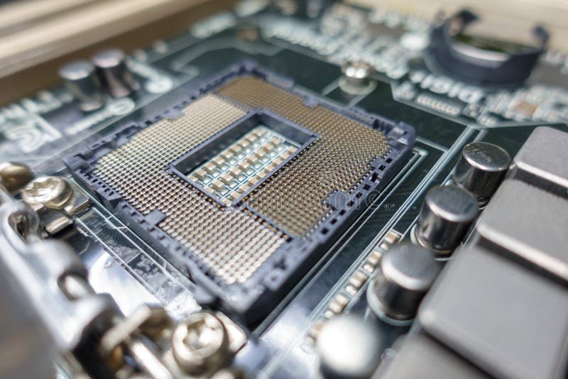 Processor Slot and Motherboard Stock Image - Image of computer, modern ...