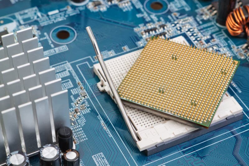 Processor Socket on the Motherboard. Stock Image - Image of board ...