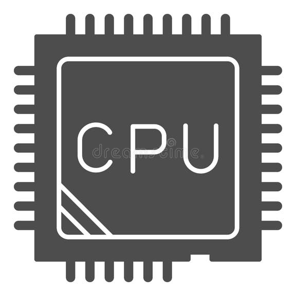 Processor Solid Icon. Chip or Microchip, Central Processing Unit Symbol ...