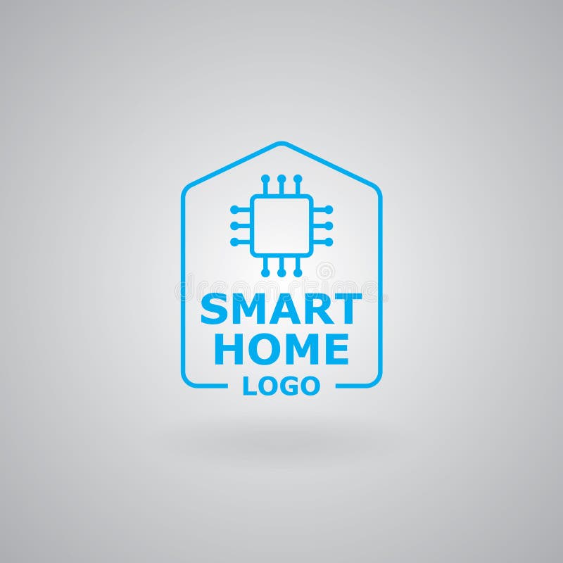 Processor Styled Smart Home Logo Vector with Chip Stock Vector ...