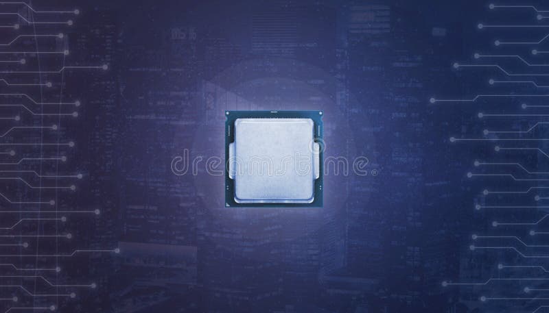 Processor Surrounded with Microelectronic Circuits Stock Image - Image ...