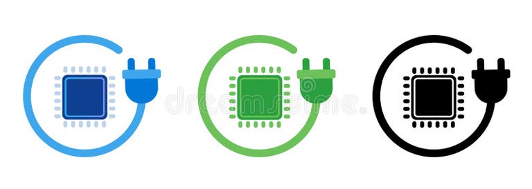 Processor Symbol Icon of Microprocessor Leaf Chipset Data Center Power ...