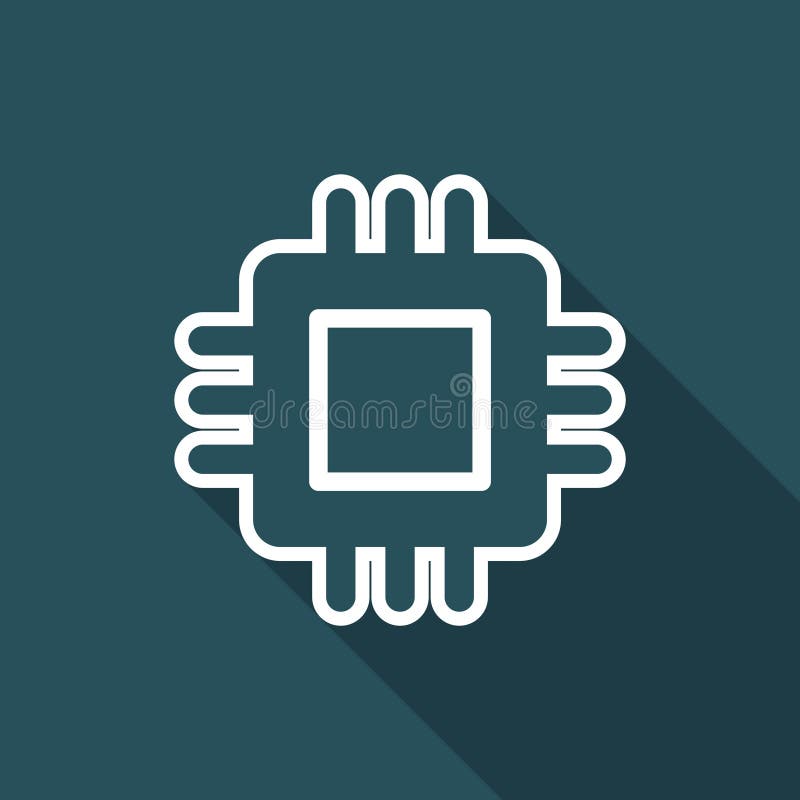 Processor Symbol - Minimal Vector Icon Stock Vector - Illustration of ...