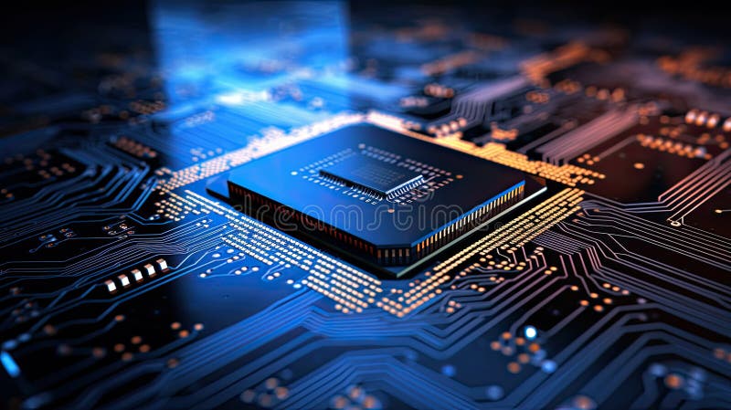 Processor technology chip stock illustration. Illustration of hardware ...