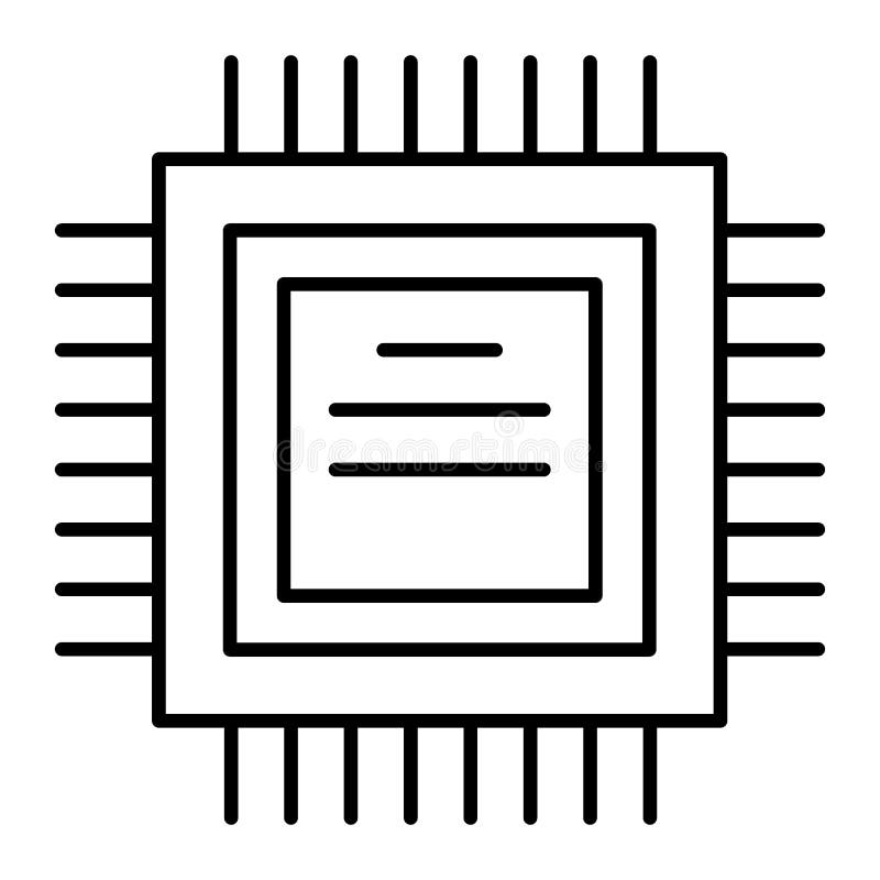 Processor Thin Line Icon. Cpu Vector Illustration Isolated on White ...