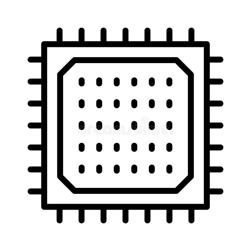 Processor Thin Line Vector Icon Stock Illustration - Illustration of ... Processor Thin Line Vector Icon Stock Illustration - Illustration of ...