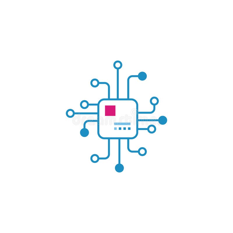 Processor Vector Logo Design Template Stock Vector - Illustration of ...