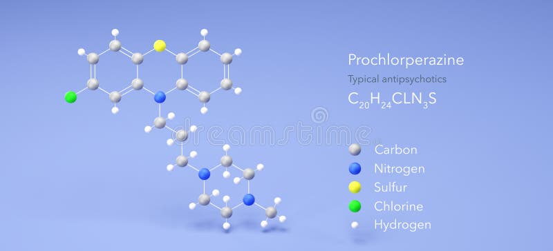 Prochlorperazine Molecule, Molecular Structures, Compazine, 3d Model ...