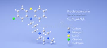 Prochlorperazine Molecule, Molecular Structures, Compazine, 3d Model ...
