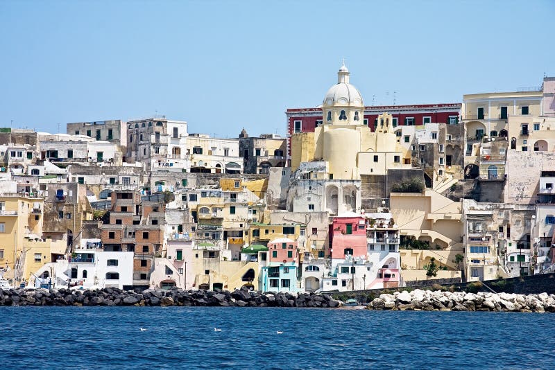 Procida Harbour stock image. Image of italy, coast, coastal - 19867007