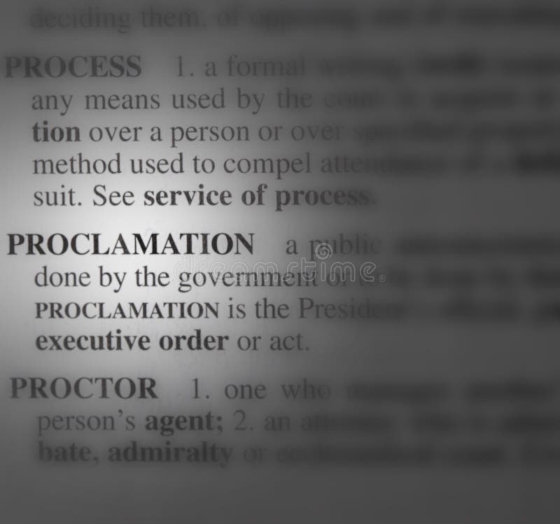 Proclamation stock image. Image of define, black, business - 312781113