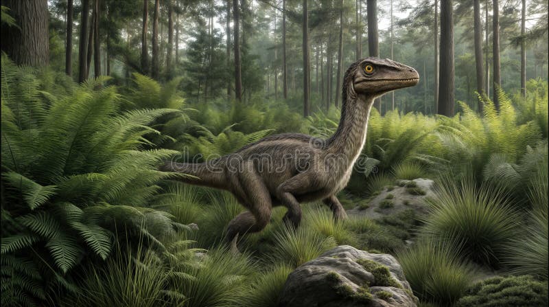 Procompsognathus dinosaur stock illustration. Illustration of science ...