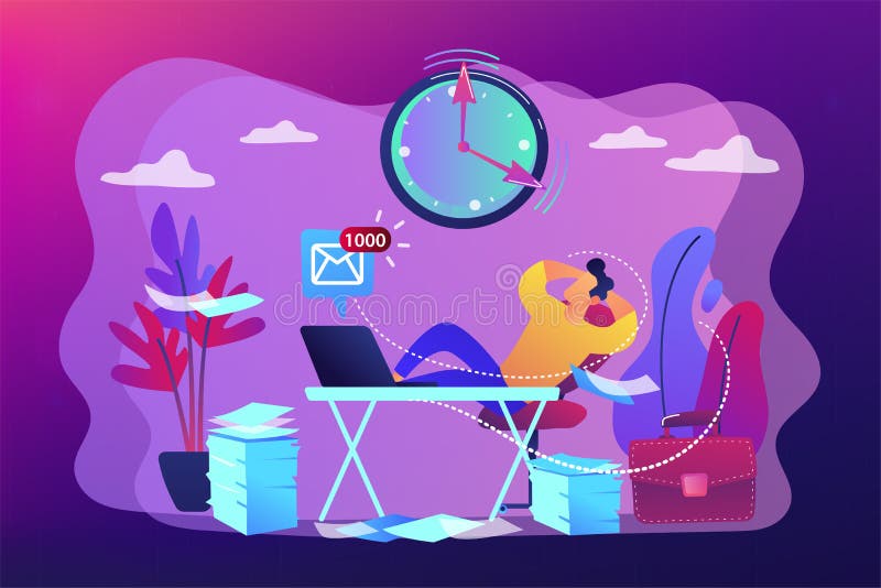 Procrastination Concept Vector Illustration. Stock Vector ...