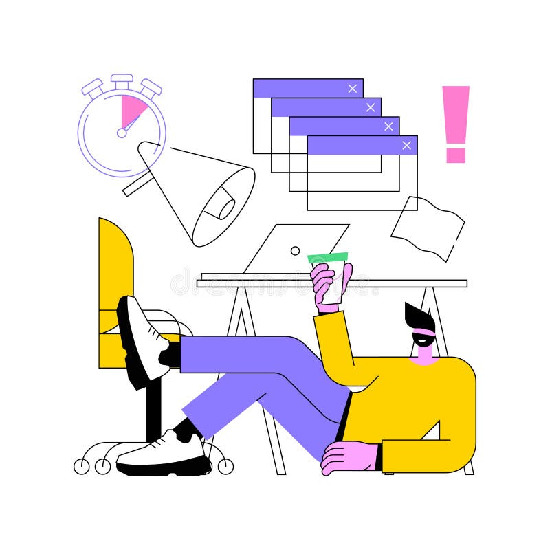 Procrastination Abstract Concept Vector Illustration. Stock Vector ...