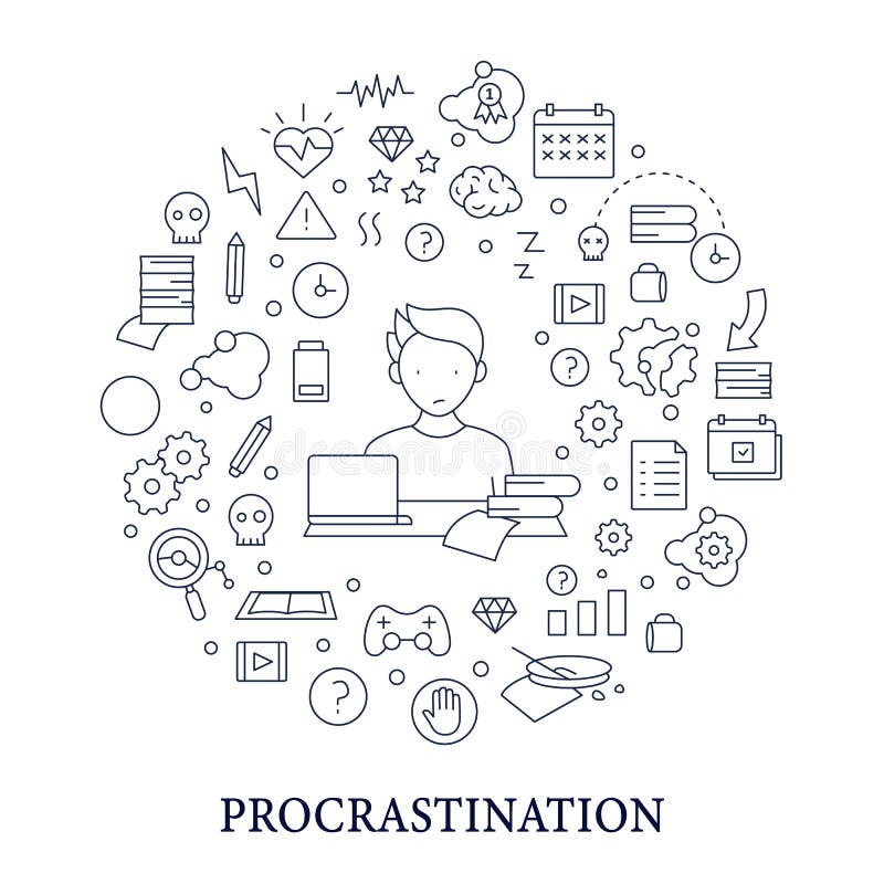 Procrastination Symbol Stock Illustrations – 762 Procrastination Symbol ...