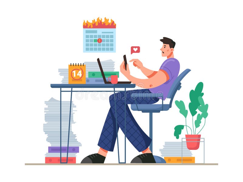 Distraction Work Stock Illustrations – 183 Distraction Work Stock ...