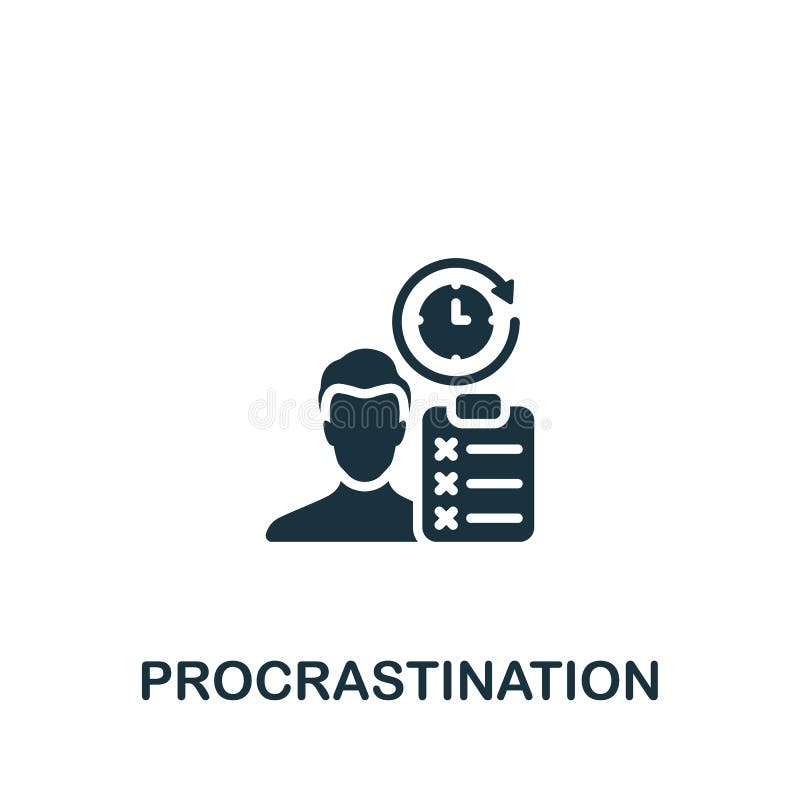 Procrastination Icon. Monochrome Simple Icon for Templates, Web Design ...