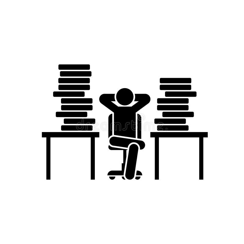 Procrastination Sign. a Man Sits in a Chair and Puts Things Off until ...