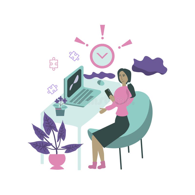 Procrastination Vector Illustration Stock Vector - Illustration of ...