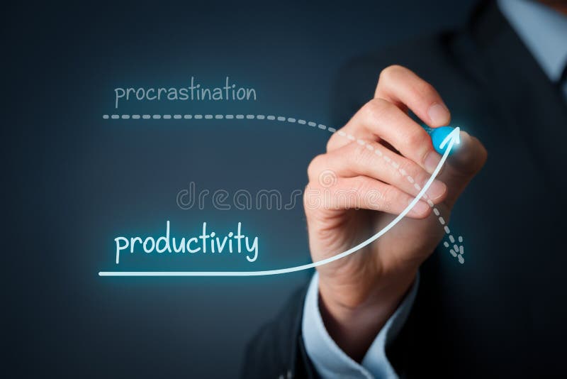Procrastination Vs. Productivity Stock Photo - Image of coach, graph ...