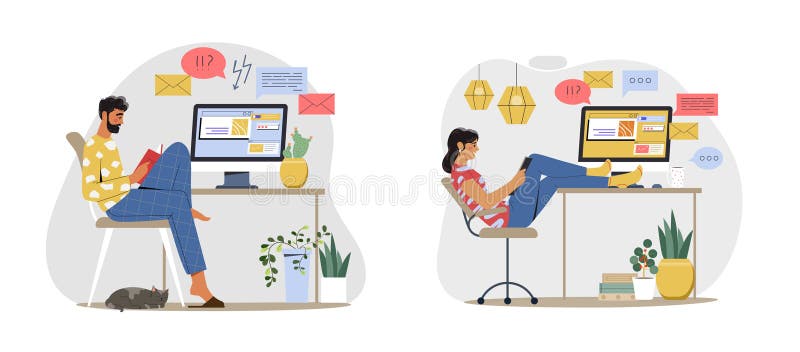 Procrastination at work stock vector. Illustration of student - 270714021