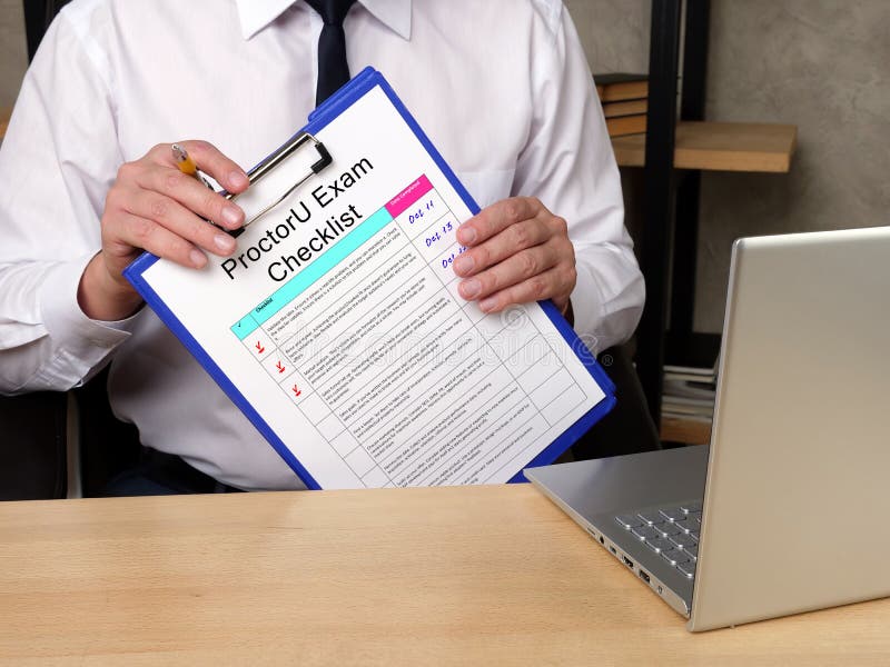 ProctorU Exam Checklist Phrase on the Piece of Paper Stock Image ... ProctorU Exam Checklist Phrase on the Piece of Paper Stock Image ...