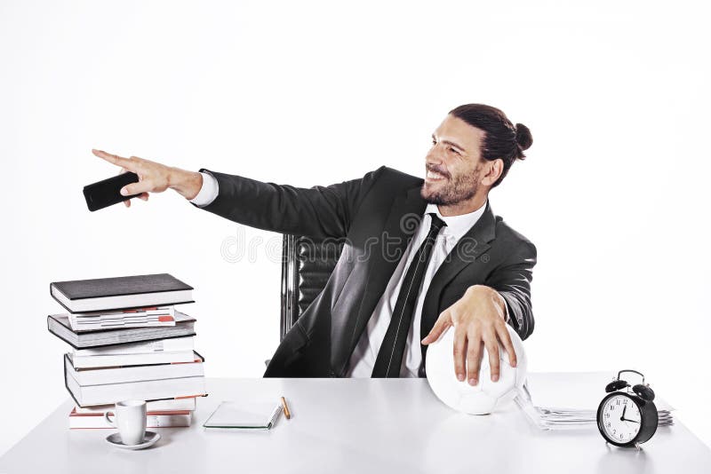 Procurator Working in a Football Business in Office Stock Image - Image ...