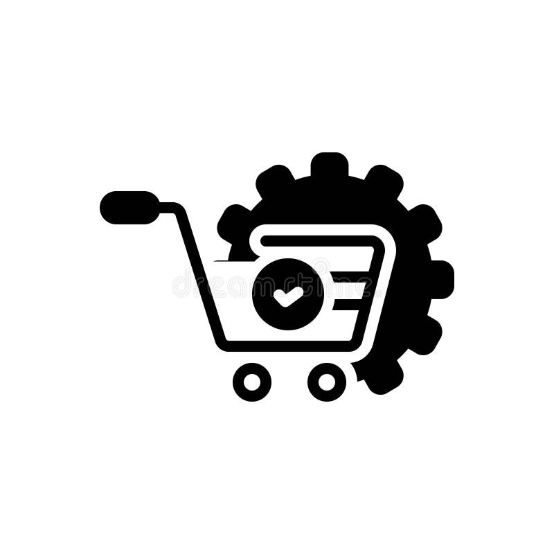 Black Solid Icon for Procurement, Cart and Basket Stock Vector ...